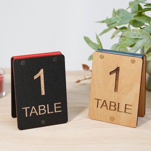 Wood Table Number Sign, Custom Cafe Decor, Wood Sign With Engraving ...