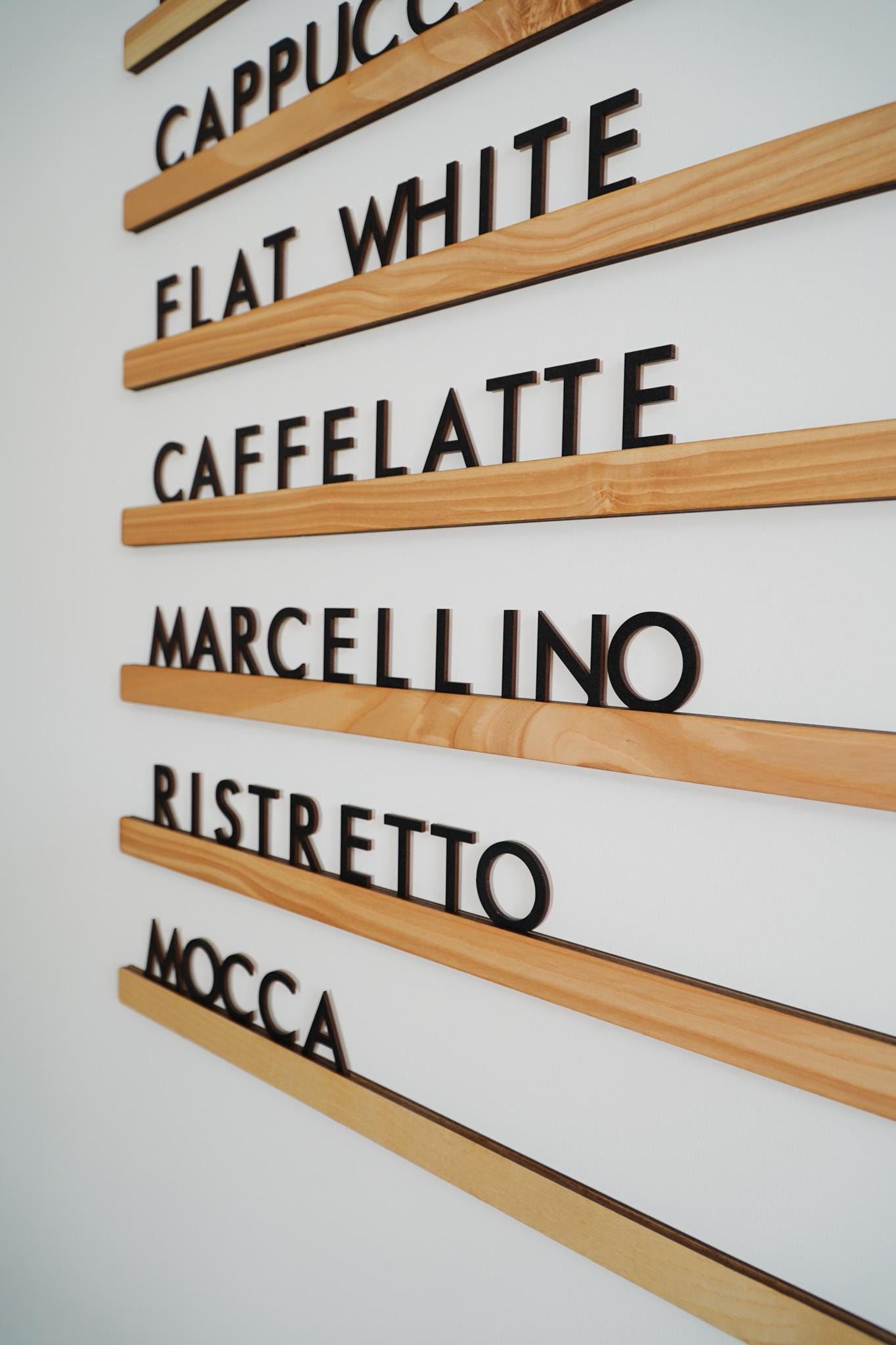 Wood Menu Rail, Changeable Menu Rails, Wooden Rails for Cafe Restaurant ...
