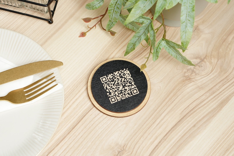 Wooden Menu Sign, QR Code Menu, QR Menu Holder, Scan to View Menu ...