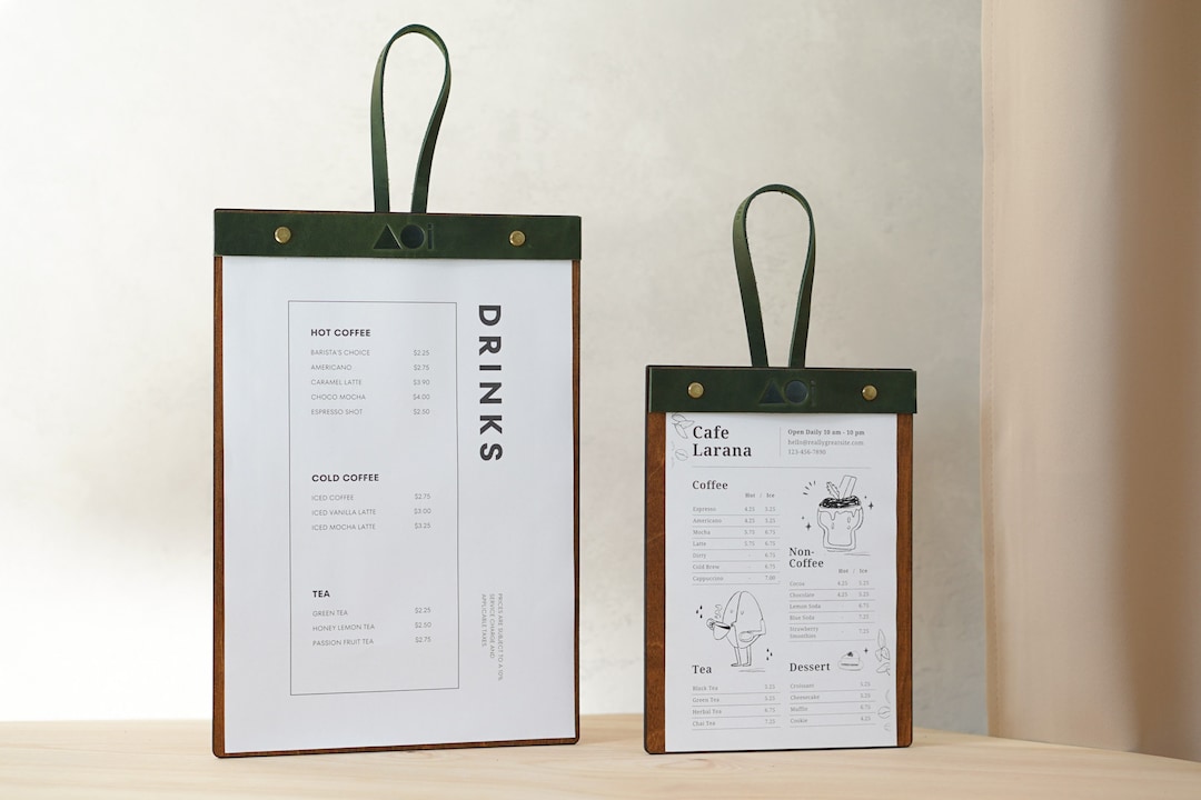 Wooden Menu Board: Cafe Restaurant Menu Holder - Etsy