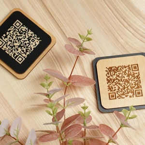 Restaurant Menu, Engraved QR Code, Wooden Menu Sign, QR Code Menu, Scan ...