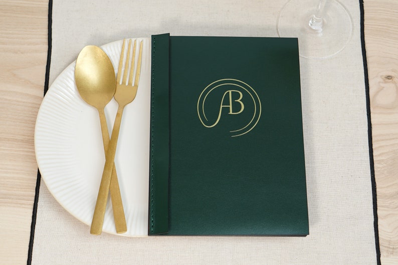 Custom Leather Restaurant Menu With Debossed Logo - A4 A5 - Etsy