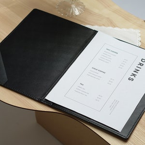 Leather Menu Cover, Restaurant Menu Folder, Custom Leather Folder, Menu ...