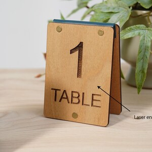 Wood Table Number Sign, Custom Cafe Decor, Wood Sign With Engraving ...