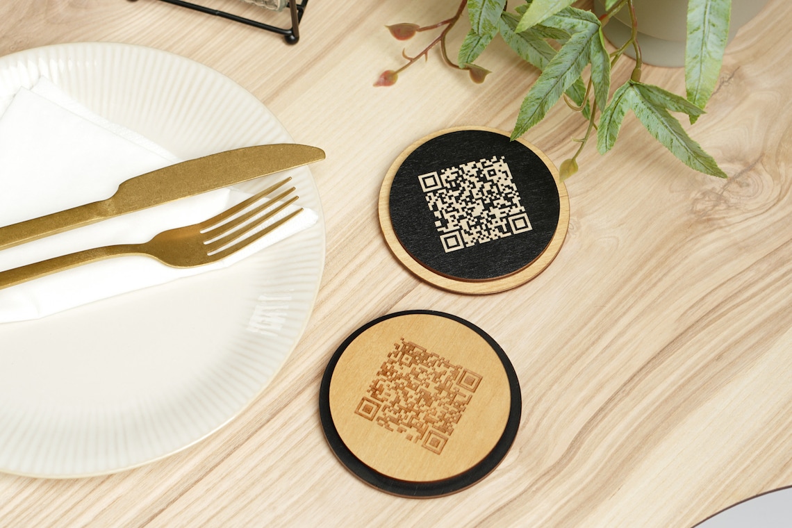 Wooden Menu Sign, QR Code Menu, QR Menu Holder, Scan to View Menu ...