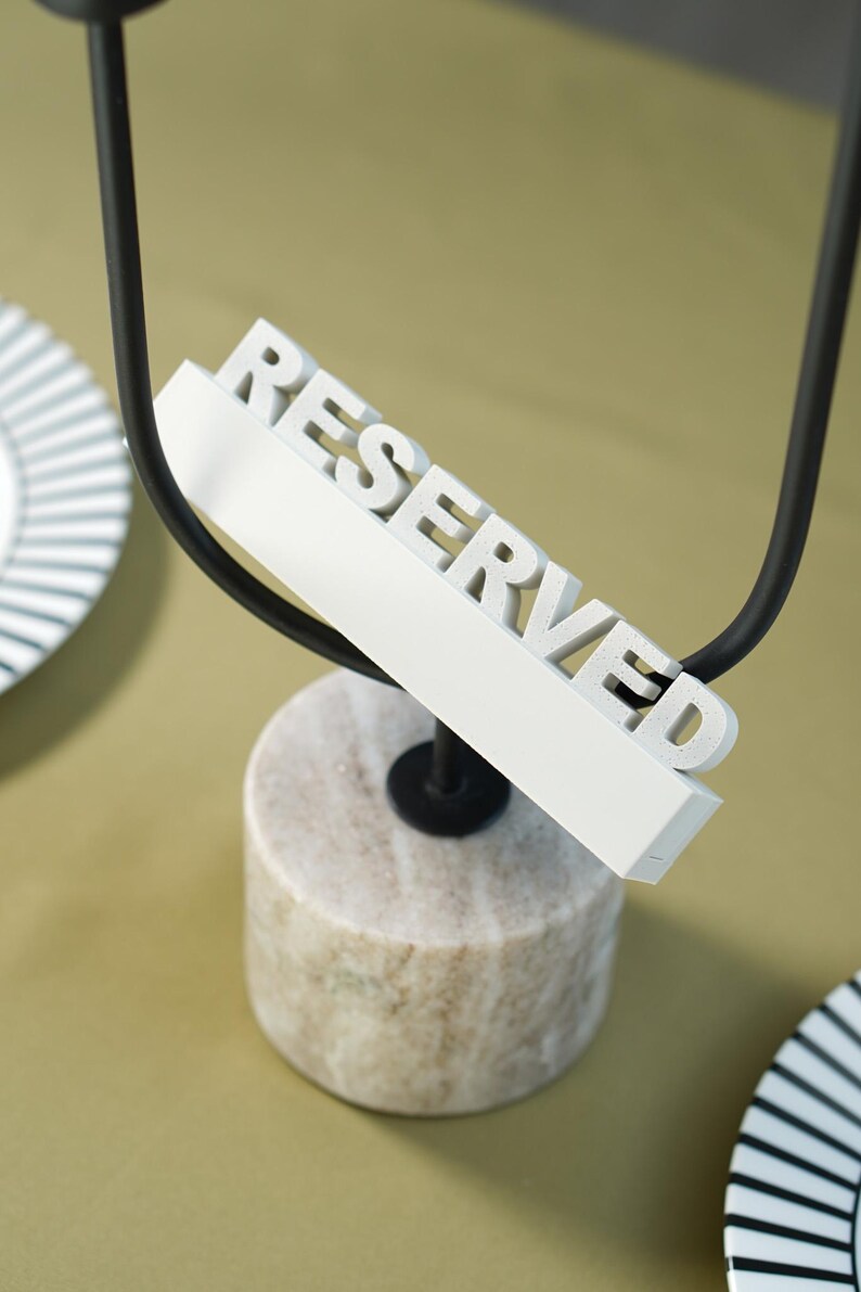 3D Printed Reserved Table Sign: Biodegradable PLA Plastic, Wedding ...