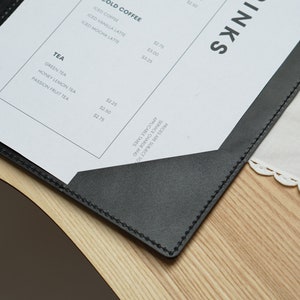 Leather Menu Cover, Restaurant Menu Folder, Custom Leather Folder, Menu ...
