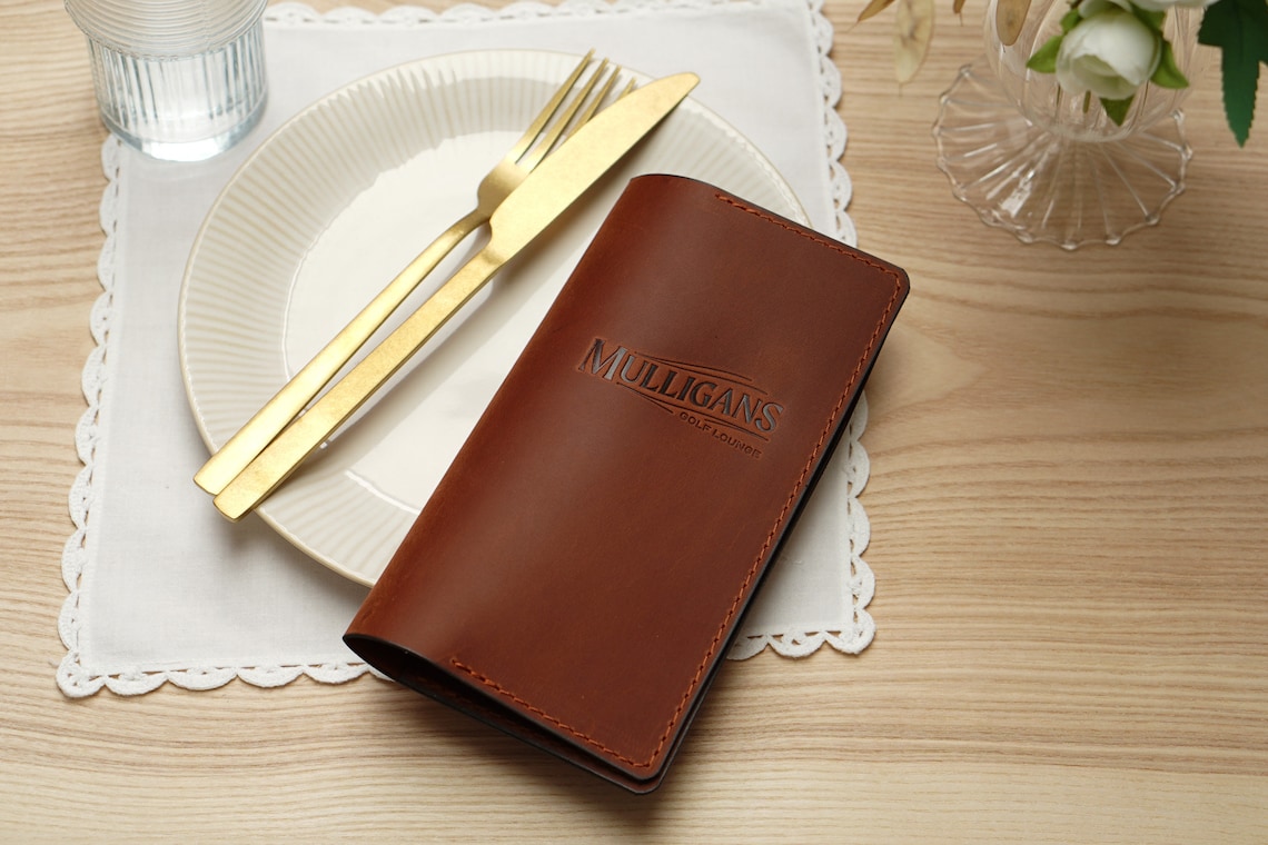 Personalized Leather Bill Holder: Vintage Restaurant Check Presenter - Etsy