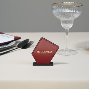 Reserved Table Sign, Wedding Table Sign, Restaurant Decor, Leather ...
