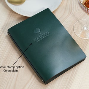 Embossed Logo Leather Menu Folder: A4 A5 Restaurant Menu Cover - Etsy