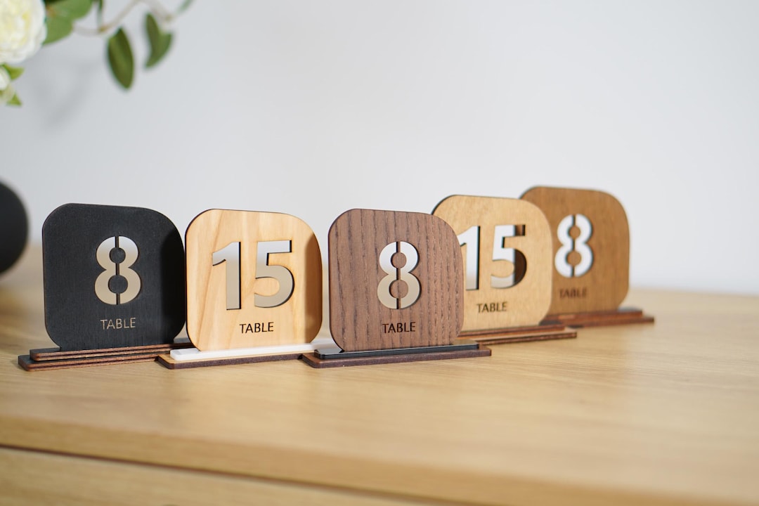 Engraved Wood Table Number Sign: Restaurant Cafe Decor - Etsy