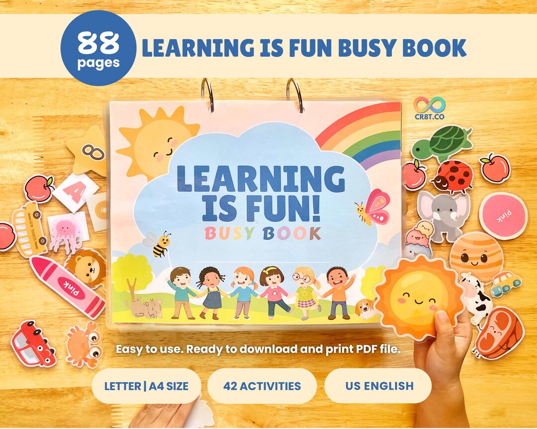 Busy Book, Boys, Learning is Fun, US, Toddler Learning Binder ...