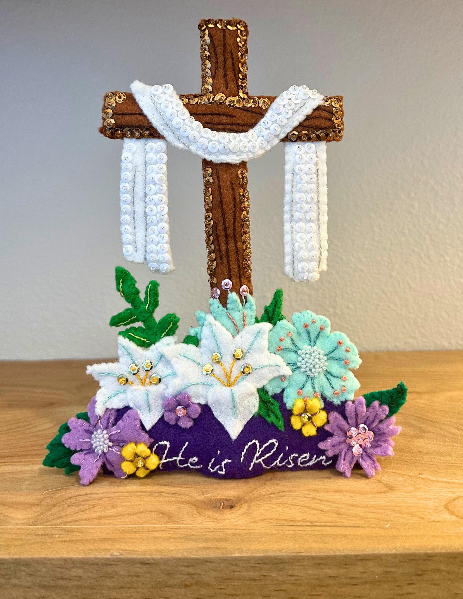Finished Merrystockings THE MANTEL SERIES - He is Risen Easter Cross - Etsy