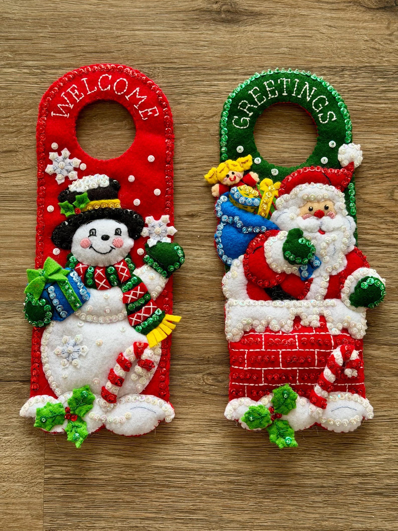 Finished Bucilla Holiday Felt Door Hanger (each Sold Separately) - Etsy