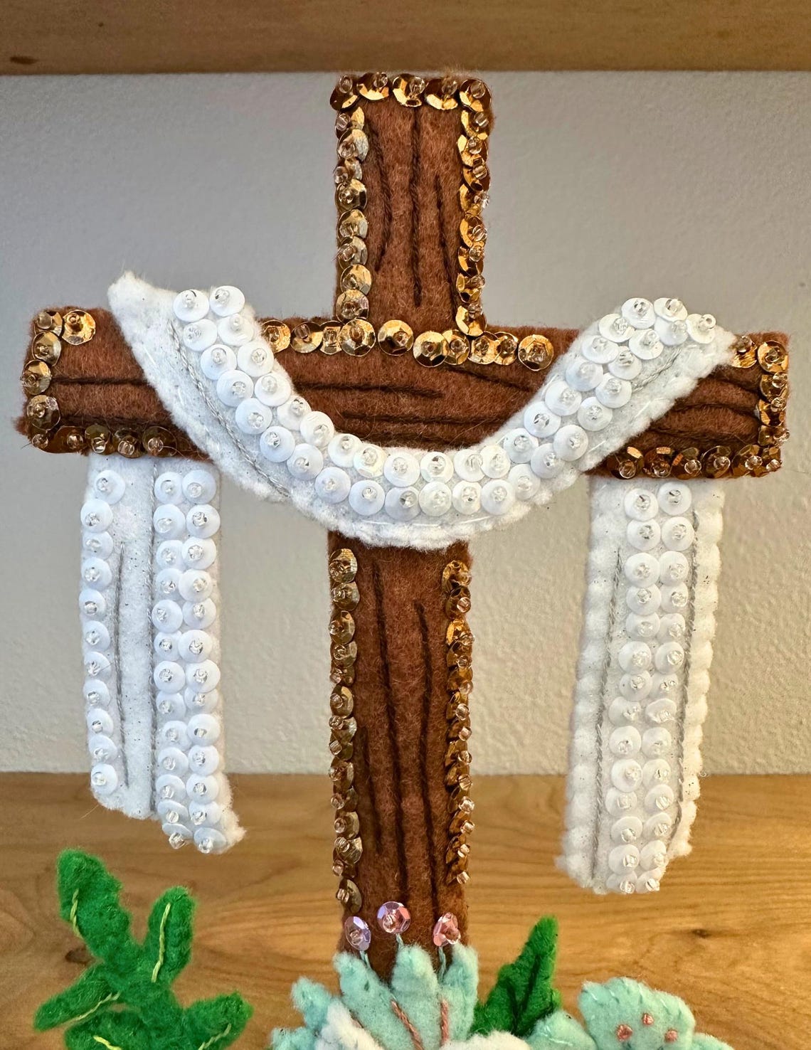 Finished Merrystockings THE MANTEL SERIES - He is Risen Easter Cross - Etsy