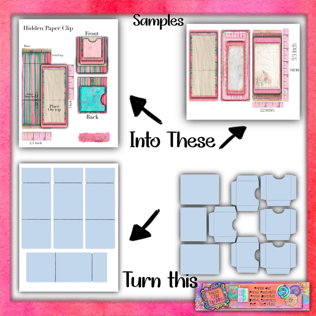 Hidden Paper Clip Templates Kit, Create Using Your Own Design Papers ...