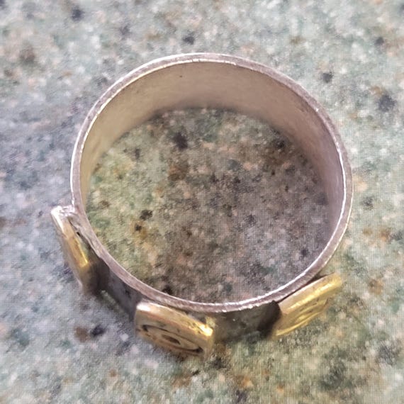 Handmade Bullet Ring, 3 Bullet Casing, Gold and Silve… - Gem