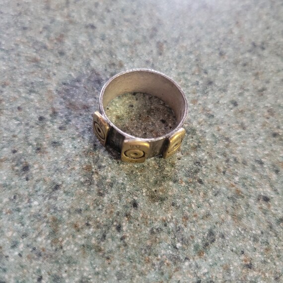Handmade Bullet Ring, 3 Bullet Casing, Gold and Silve… - Gem