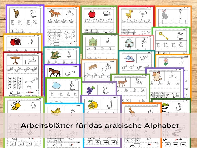 Worksheets for the Arabic Alphabet, Arabic Alphabet for Kids, Writing ...