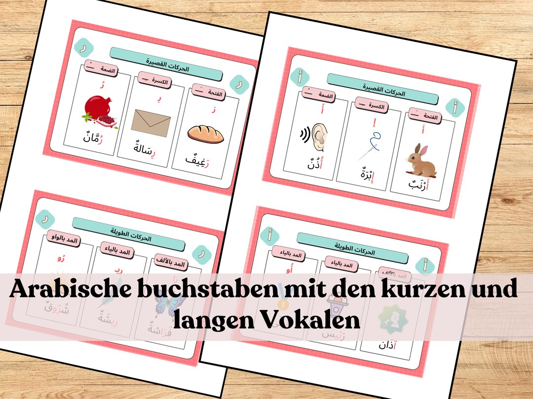 Arabic Letters With Short and Long Vowels - Etsy