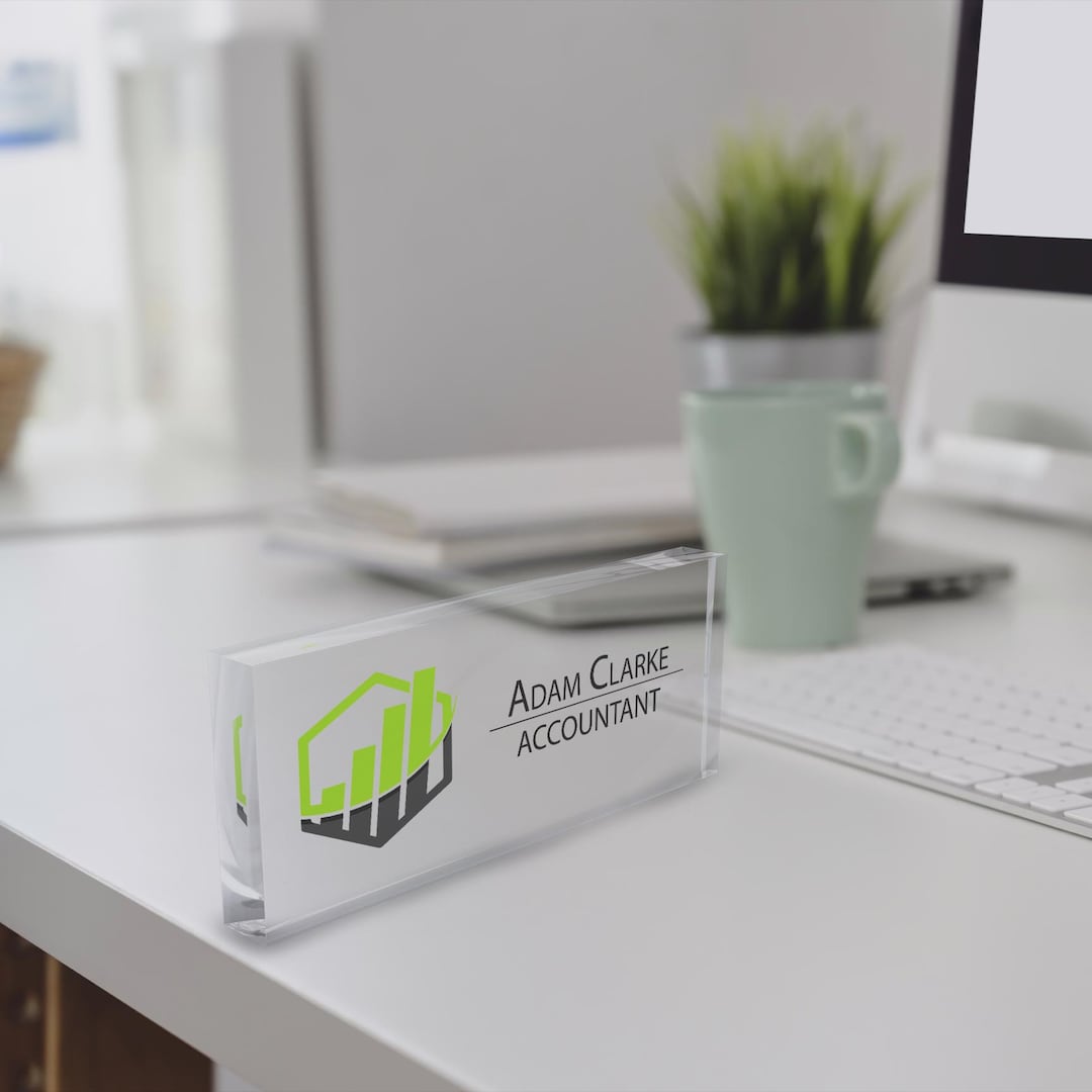 Personalized Name Sign for Office, Name Plaque, Acrylic Name Plaque for ...