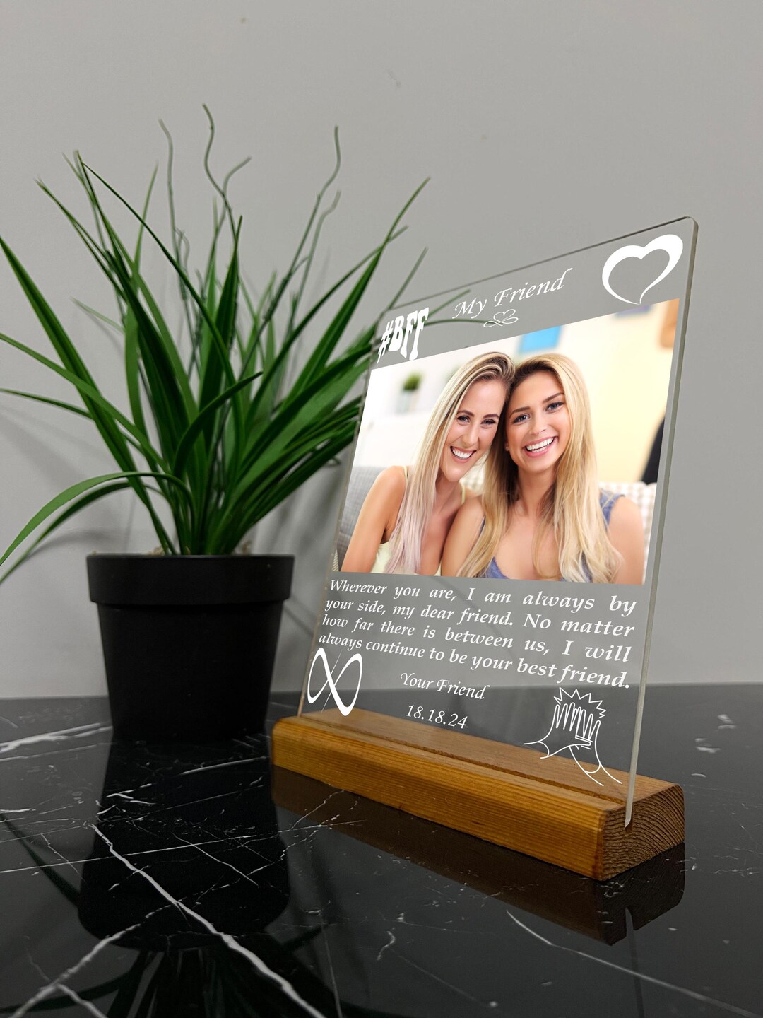 Custom Personalized BFF Acrylic Frame, Personalized, Gift for Friend ...