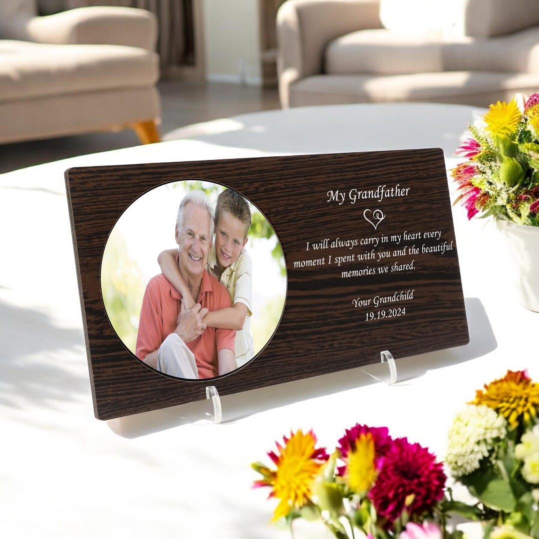 Custom Personalized Grandfather Wooden Frame, Wooden Picture Frame ...