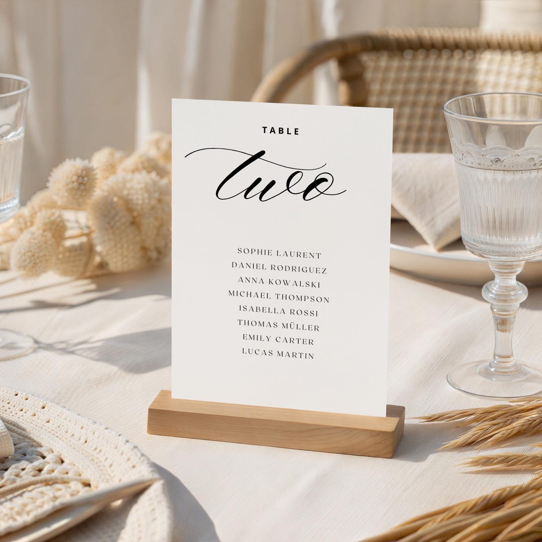 Table Wedding Sign, Printable Table Numbers, Minimal Seating Card ...