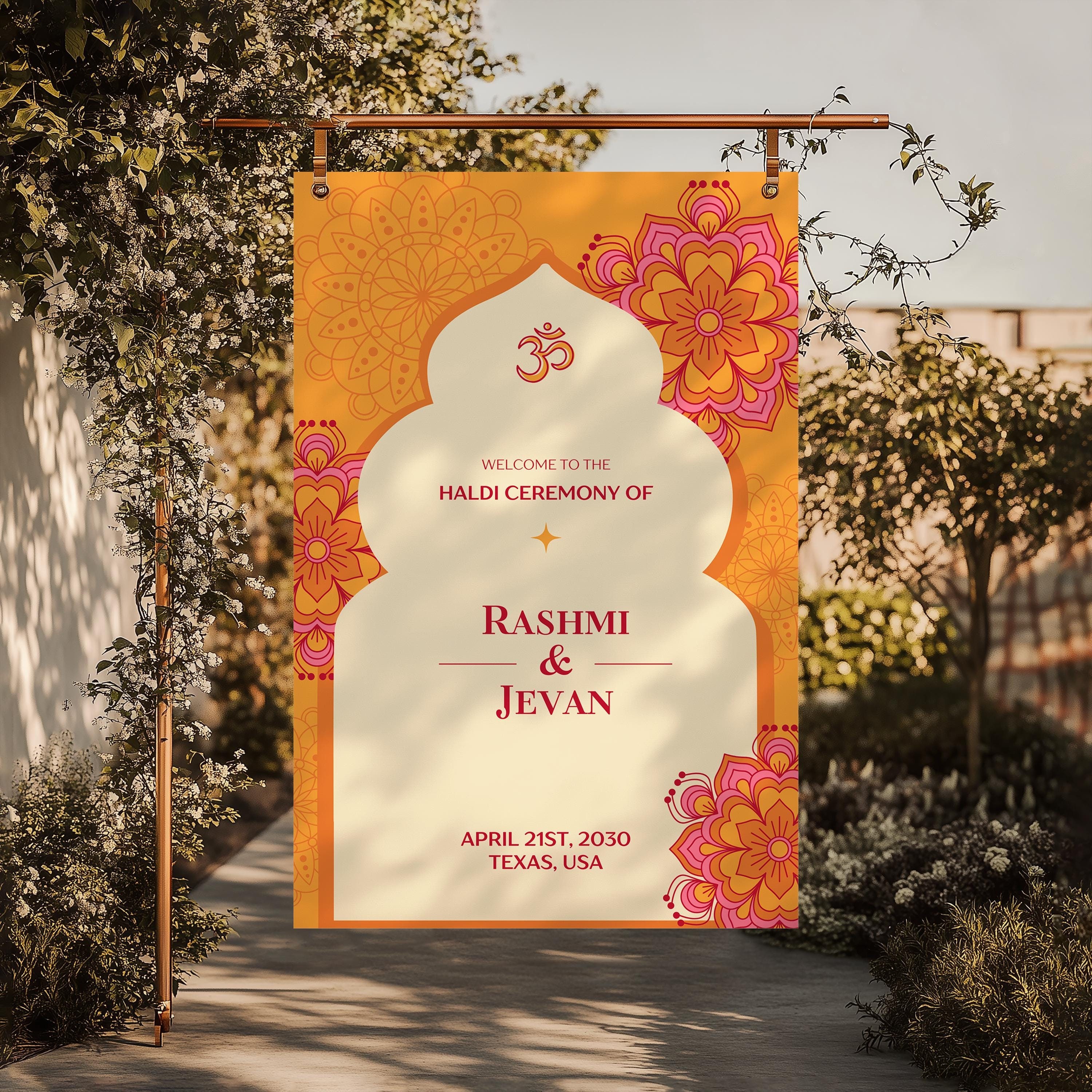 Indian Ceremony Welcome Sign, Haldi Decoration, Haldi Couple Poster ...
