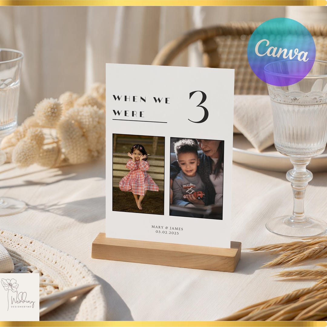 When We Were Table Number Template, Wedding Table Numbers With Photos ...