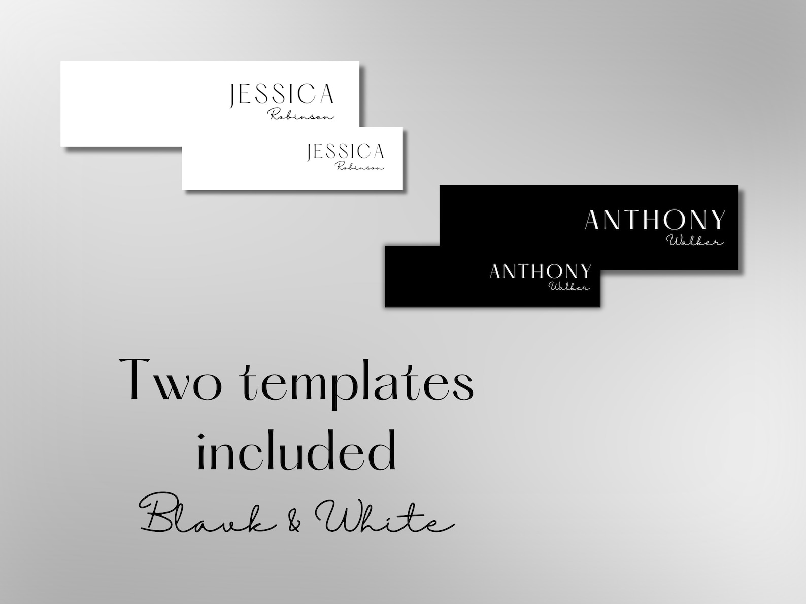 Seating Name Cards Template, Slim Wedding Guest Place Card, Printable ...