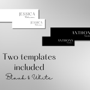 Seating Name Cards Template, Slim Wedding Guest Place Card, Printable ...