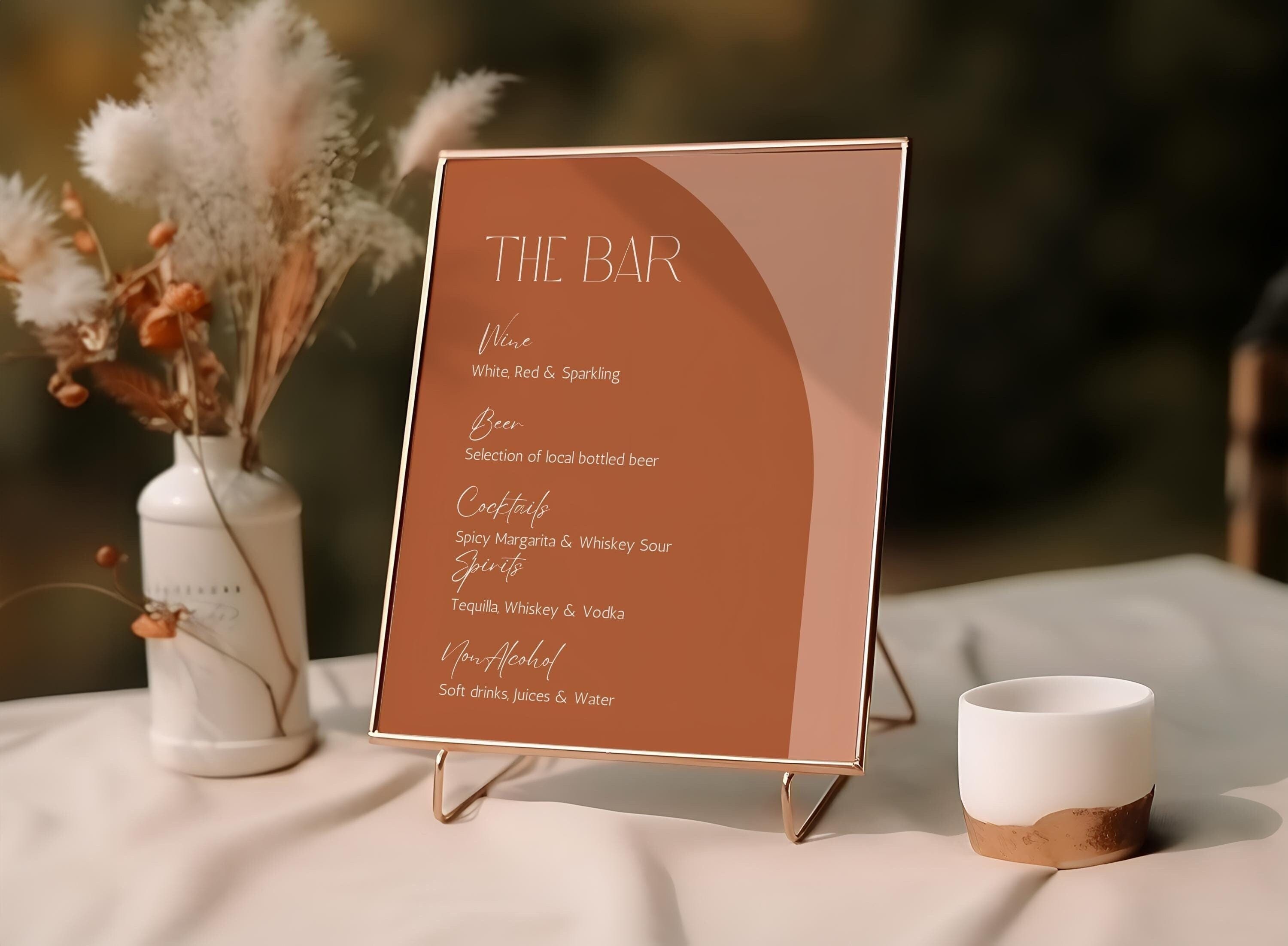 Bar Menu Sign, Wedding Drink Menu, Boho Cocktail Signature Sign ...