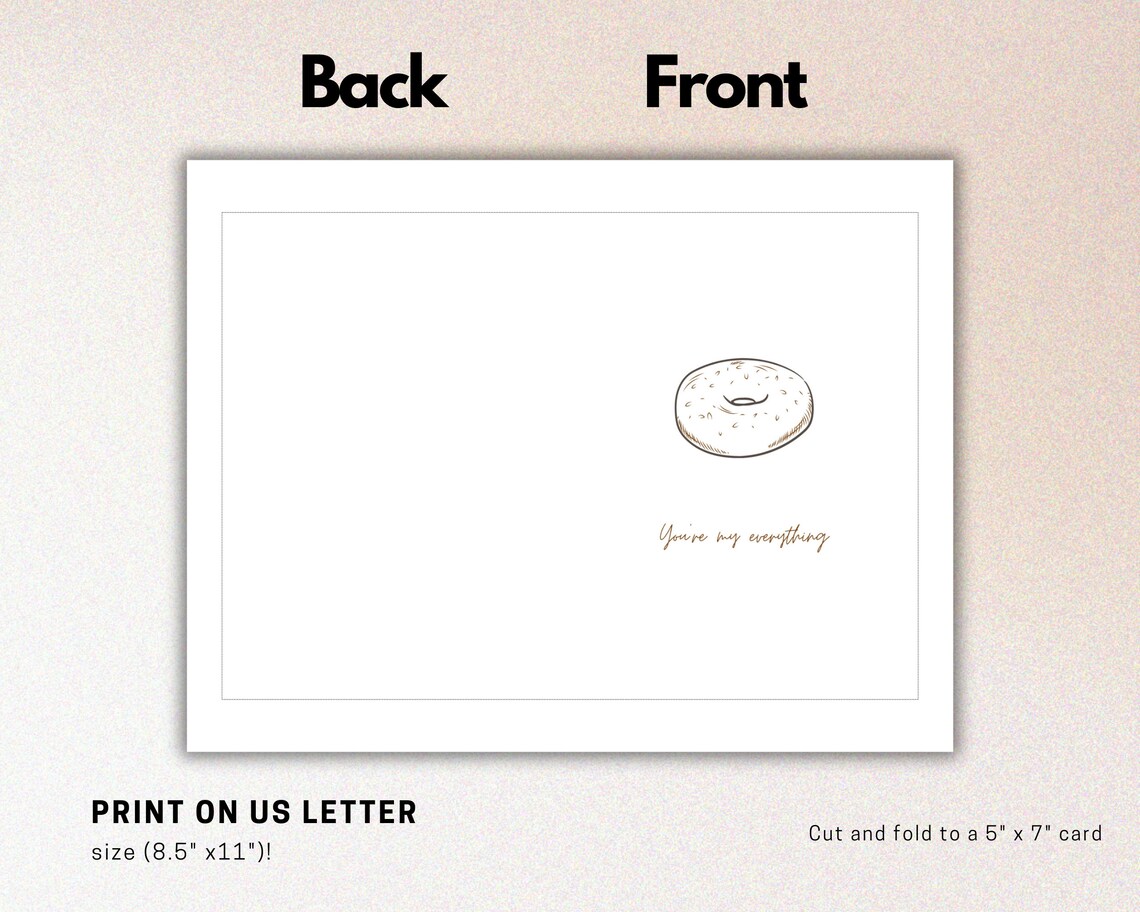 Funny Bagel-themed Card Printable Instant Download - Etsy