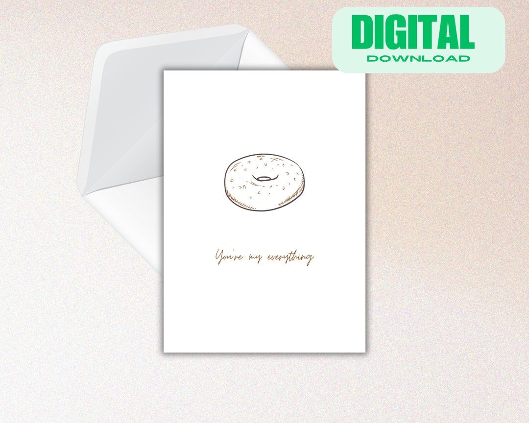 Funny Bagel-themed Card Printable Instant Download - Etsy