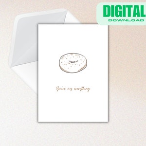 Funny Bagel-themed Card | Printable | Instant Download - Etsy