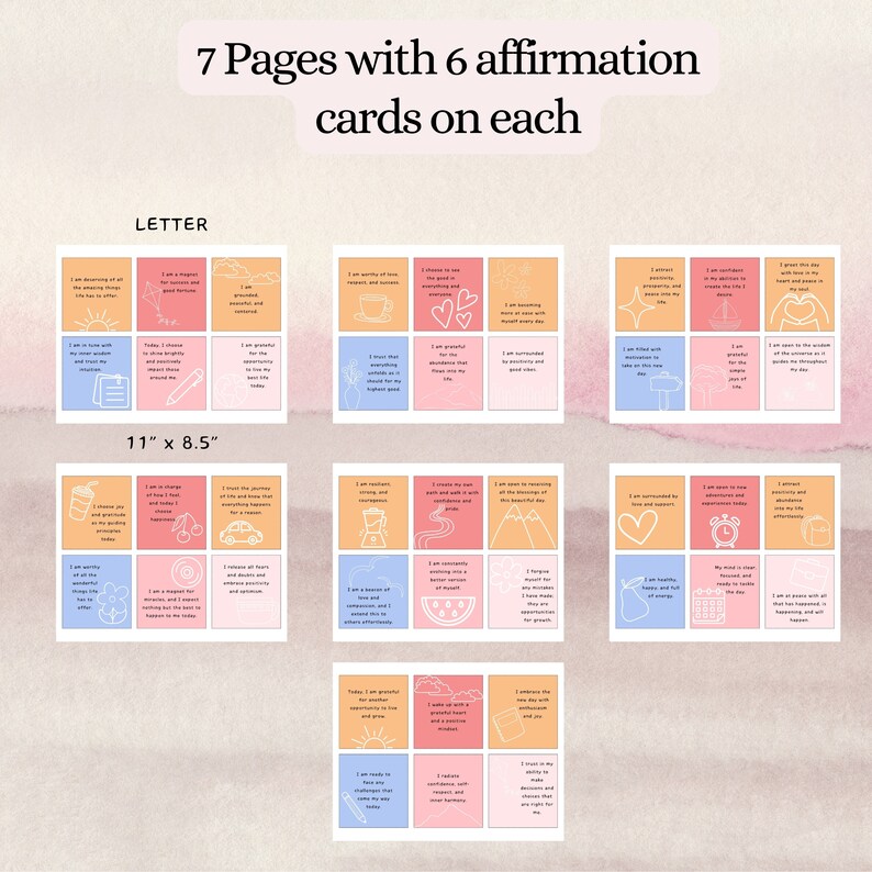 42 Affirmation Cards Printable | Affirmation Cards Digital ...