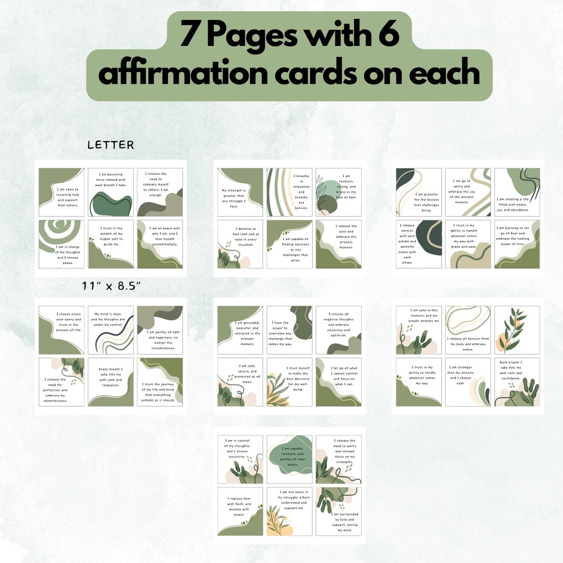 Positive Affirmation Card Deck | Vision Board Printable | Cards for ...