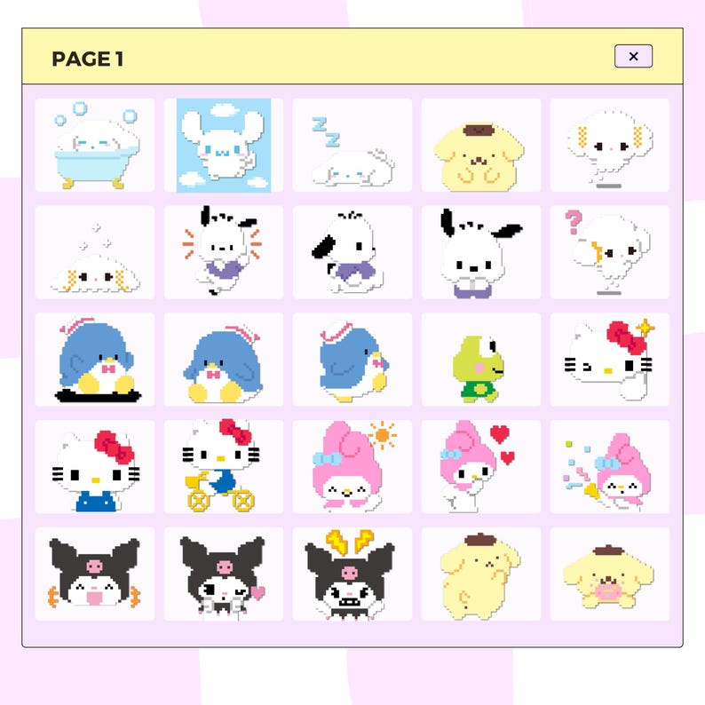 40 Cute Pixelated Characters Digital Stickers Goodnotes Planner ...