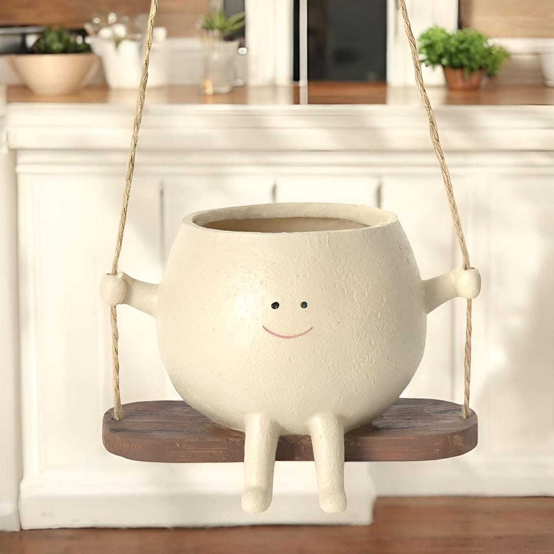 Swinging Smiley Face Plant Pot - Etsy
