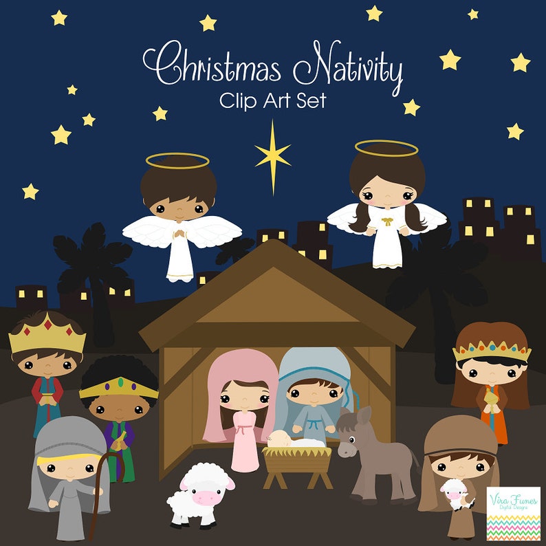 Digital Christmas Nativity Clip Art Clipart Collection- Personal and ...