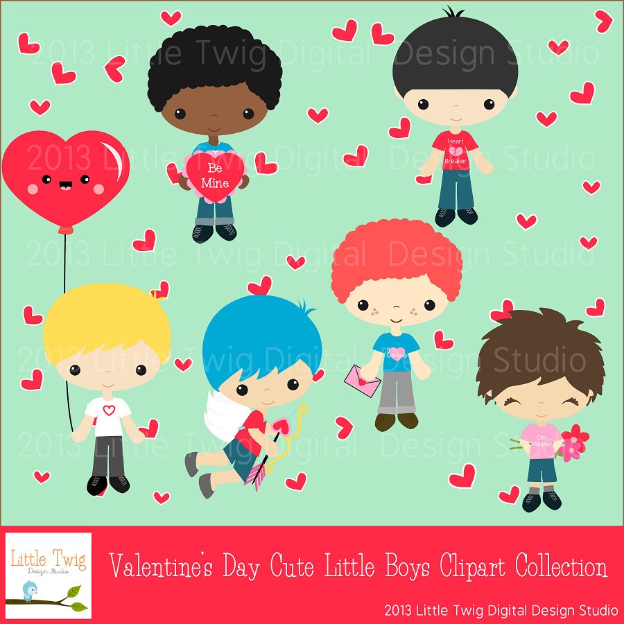Valentine's Day Kids, Children Digital Clipart, Clip Art Collection ...