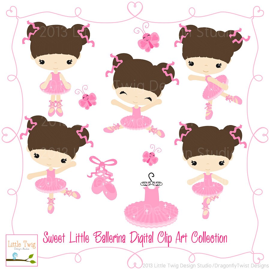Sweet Little Ballerina, Children Digital Clipart, Clip Art Collection ...