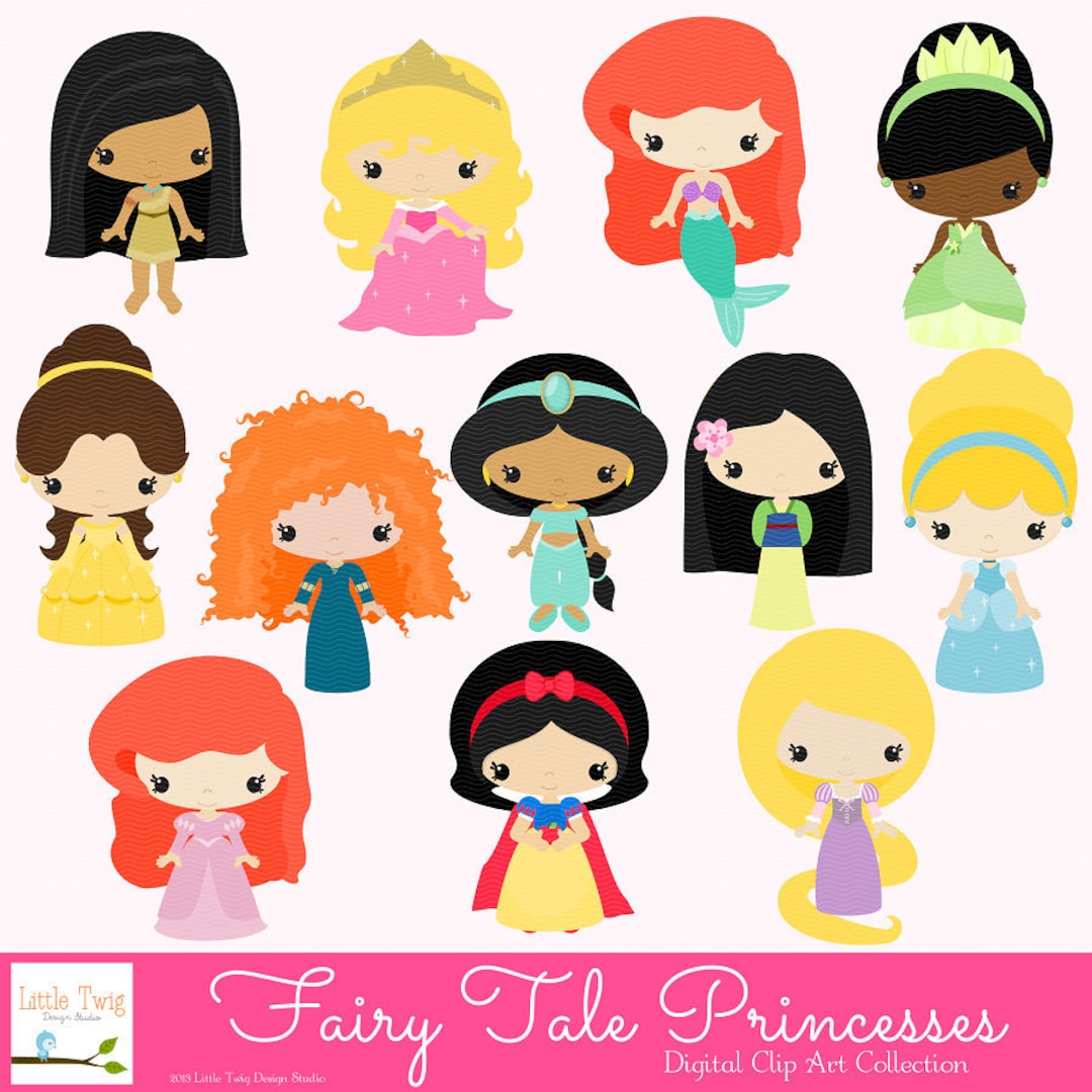 Fairy Tale Princess Series 1, Princesses Digital Clipart, Clip Art ...