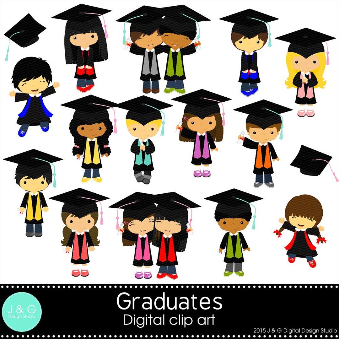 Graduate Kids Series 2 Digital Clip Art Set - Etsy
