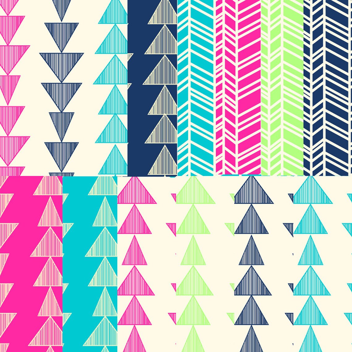 Tribal Patterns Brights Digital Paper Pack Collection (3001)- Personal ...