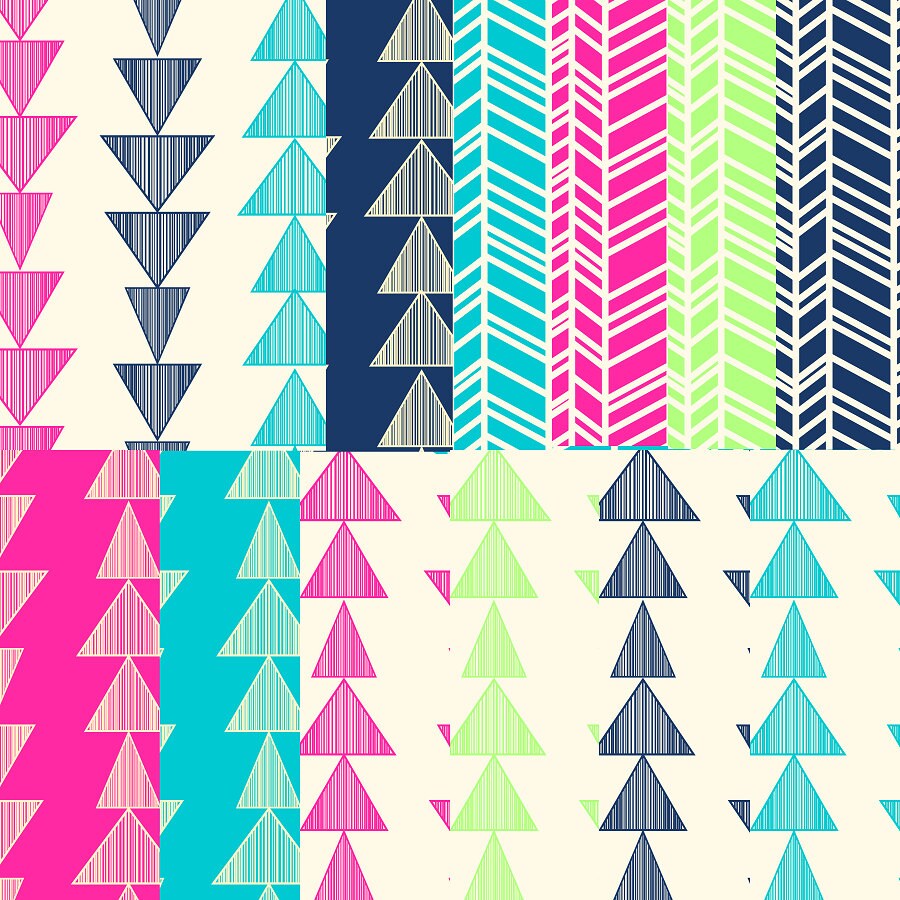 Tribal Patterns Brights Digital Paper Pack Collection (3001)- Personal ...