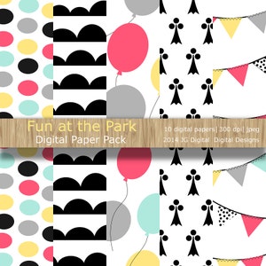 Fun at the Park Digital Paper Pack Collection (3003) - Etsy