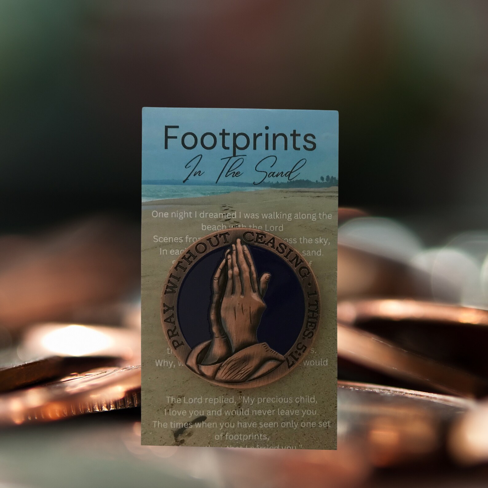 Lord's Prayer Coin With Praying Hands Christian Keepsake Token ...