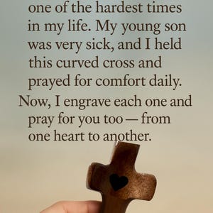 Personalized Worry Stone Cross | Engraved Wooden Comfort Gift for ...